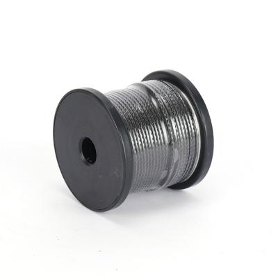 China Black PVC Sheathed 304/316 Stainless Steel Wire Rope - Marine Grade Corrosion Resistant Industrial Cable for sale