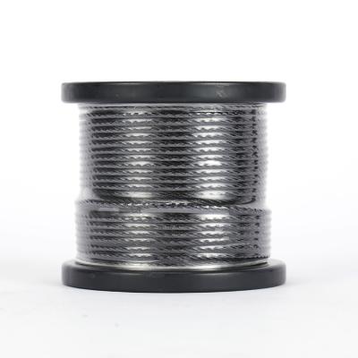 China 4mm Steel Wire Rope with Black Vinyl Coating - Wear Resistant Industrial Cable for Heavy-Duty Applications for sale