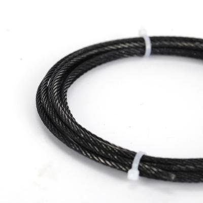 China Black Stainless Steel Wire Rope Multi Strand 7x19 Corrosion Resistant 304 Grade for sale