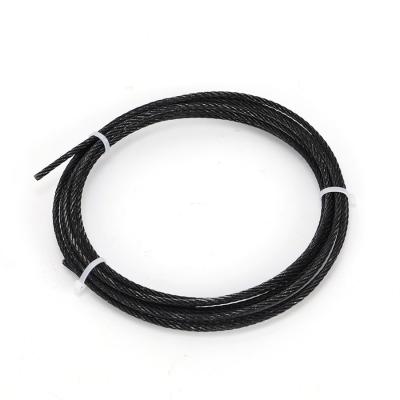 China Flexible 316 304 Stainless Steel Wire Rope Black Coated for Humid Acid Alkali Environments 1.5mm for sale
