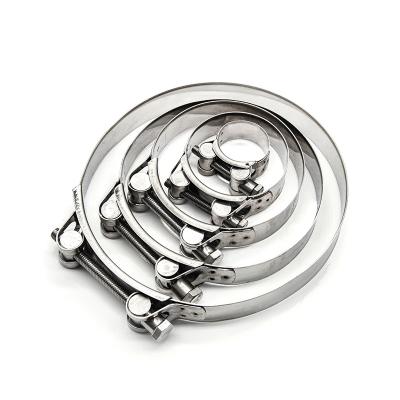 China Polished Stainless Steel Band Clamps - 304 Stainless Steel Hose Clamps for Pipes with -40°C to 400°C Temperature Range for sale