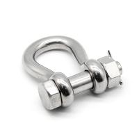 China 304 316 Stainless Steel Bow Anchor Shackle with Split Pin Lock for Lifting Safety for sale