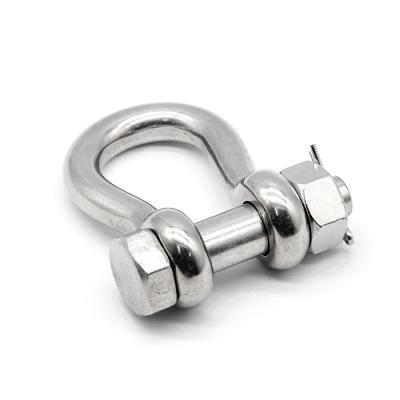China 304 316 Stainless Steel Bow Anchor Shackle with Split Pin Lock for Lifting Safety for sale