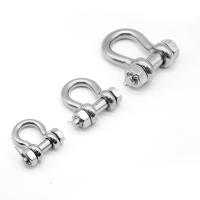 China 304 316 Stainless Steel Bow Anchor Shackle with Split Pin Lock for Lifting Safety for sale