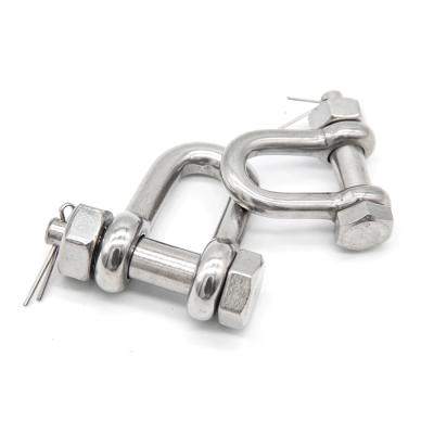 China SS304 SS316 Heavy Duty Straight D-Ring Shackle - Stainless Steel Industrial Connection Hardware for sale