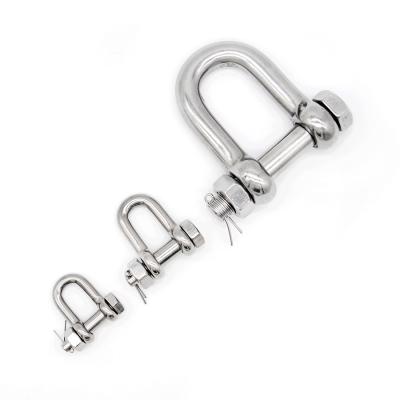 China 304 & 316 Stainless Steel Anchor D-Shackle with High Corrosion Resistance for Marine Cargo Handling for sale