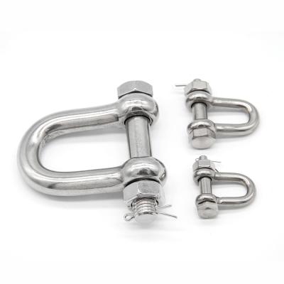 China 304/316 Stainless Steel Long D Shackle Fastener for Marine & Industrial Lifting Applications for sale