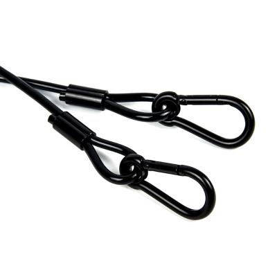 China Black Color Pu Lasso Wire Rope With High Strength for sale