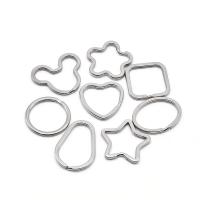 China Heart Shaped Five Star Keychain Flat Key Ring Stainless Steel for sale