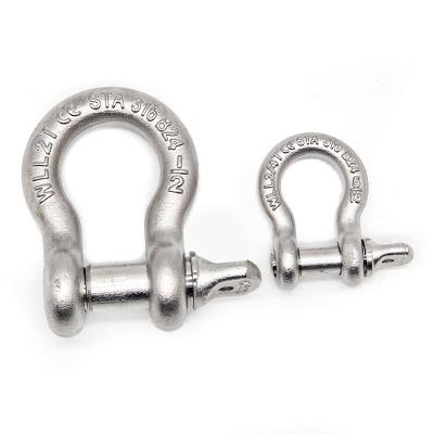 China D-Shaped Stainless Steel Shackle A2-70 A4-80 Rust Proof for sale