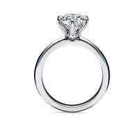 China T Classic 6-Prong Solitaire Engagement Ring in 18K White Gold/Platinum with VS-VVS Diamonds and Customization Options for sale