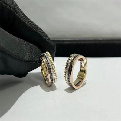 China Custom VVS Diamond Gold Earrings with DEF Color Round Cut - 1 Piece MOQ Luxury Jewelry for sale