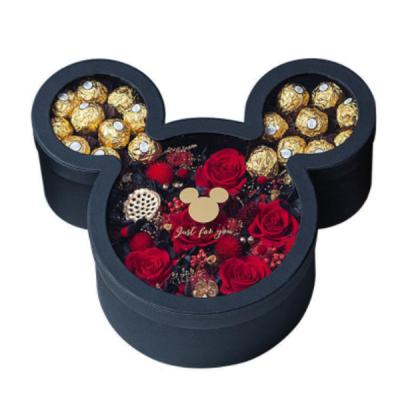 China Transparent PVC Window Custom Size Accepted Gold Foil Logo Flower Bouquet Packaging Box for sale