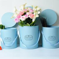 China Customized Square Tube Circle Round Hat Flower Gift Packing Box With Lid Anniversary for sale