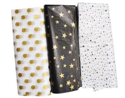 China Foldable Birthday Gift Wrapping Paper Golden Printing For Clothing Shoe for sale