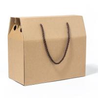 China Portable Corrugated Bulk Craft Paper Bags Merchandise Food Fruit Packaging Box for sale