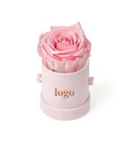 China Rigid Boxes Luxury Velvet Square Round Flower Packaging Gift Boxes with Custom Logo for sale