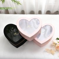 China Custom Heart-Shaped Transparent Window Flower Box With Your Own Logo Personalized Box for sale