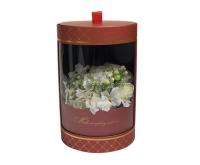 China Round Cylinder Shape Gold Stamping Logo Flower Packaging Box for Roses Made by Materials for sale