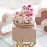 China Simple Luxurious Creative Colorful Romantic Heart Flower Box Packaging with PVC Window for sale
