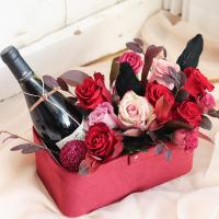 China Rectangular Portable Artificial Fresh Rose Round Hat Handle Flower Boxes with Own Logo for sale