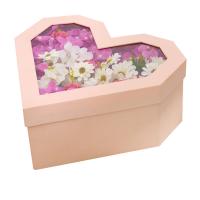 China Custom Heart-Shaped Flower Gift Box With Transparent Window Direct with Heart-Shaped for sale