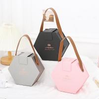 China Custom Design Luxury Dekunprinting Hexagonal Magnetic Gift Box With Handle Rigid Boxes for sale
