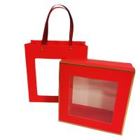 China Small Business Present Custom Luxury Clear PVC PET Transparent Folding Gift Boxes with Handle Bag for sale