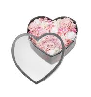 China Custom Heart-shaped Rose Packaging Transparent Cover for Luxury Mothers Day Gift Boxes for sale
