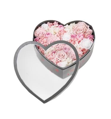 China Custom Heart-shaped Rose Packaging Transparent Cover for Luxury Mothers Day Gift Boxes for sale
