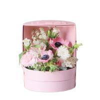 China Industrial Gift Craft Custom Luxury Round Cylinder Roses Bouquet Cardboard Paper Box for sale