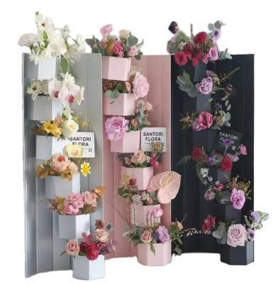 China Sophisticated Custom Printed Hexagonal Display Box for Luxury Flower Bouquet Stand for sale