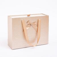 China Custom Colorful Recyclable Shopping Drawer Paper Gift Box With Handle For Business for sale