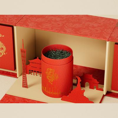 China Industrial Gift Craft Custom Lunar Year Corrugated Paper Tea Set Gift Box with Logo for sale