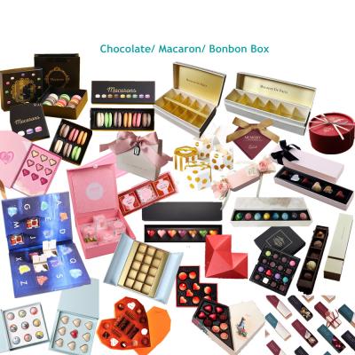 China Personalised Selection Cardboard Chocolate Bar Packaging Bonbon Box For Macaroon Candy for sale