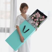 China Custom Logo Rectangle Florist Display Cardboard Paper Rose Packaging Boxes Fancy Style for sale