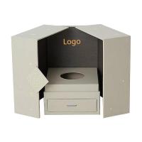 China Square Rose Paper Cardboard Jewelry Gift Box with Drawer and Custom Gold Foil Stamping for sale