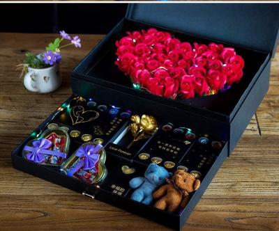 China Double Layer Cardboard Florist Bouquet Box Jewelry Gifts Packaging Personalized for sale