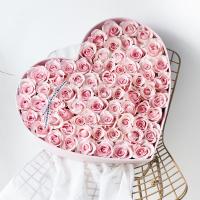 China Rigid Paperboard Gift Boxes Matt Black Rose Packaging Florist Bouquet Box for sale