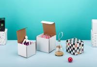 China 4x4x4 Custom Kraft Mailers White Indestructo Shipping Boxes For Small Business for sale