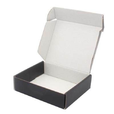 China Flat Cardboard Black Mailer Boxes Folding Foldable Carton For Shoes Clothing for sale