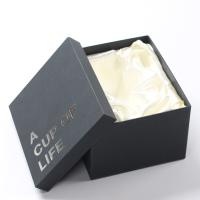China 500pcs MOQ Elegant Black Paper Mug Box with Satin Inner Customizable for sale