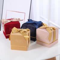 China Square Velvet Jewelry Gift Box Xmas Packaging For Candles Cosmetic Perfume for sale