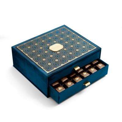 China Customised Chocolate Velvet Textured Drawer Gift Boxes for sale