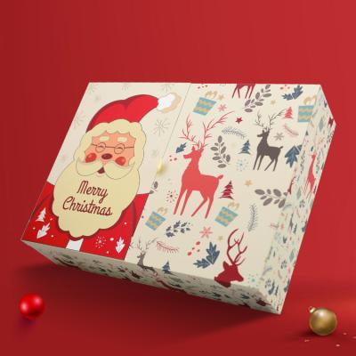 China Customized Santa Claus Element Christmas Double Door Magnetic Gift Box for sale