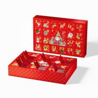China Custom Christmas 24-Hour Countdown Gift Box With UV Or Foil Stamping for sale