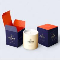 China Wholesale Elegant square Jar Personalized Printed Gold Foil UV Spot logo Candle Box Flat Custom Candle Box Packaging for Candle for sale