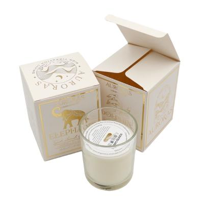 China Custom logo Price Luxury Cardboard Folding Black White Scented Candle Set Gift Paper Packing Boxes for Candles for sale