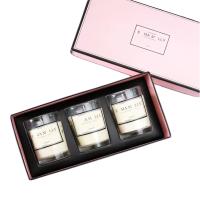 China Factory Pink Candle Box Custom Design 3 Units Scented Candle Packaging Boxes Paper Cardboard Gift Box with Lid for sale