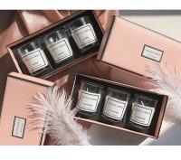 China Factory Pink Candle Box Custom Design 3 Units Scented Candle Packaging Boxes Paper Cardboard Gift Box with Lid for sale